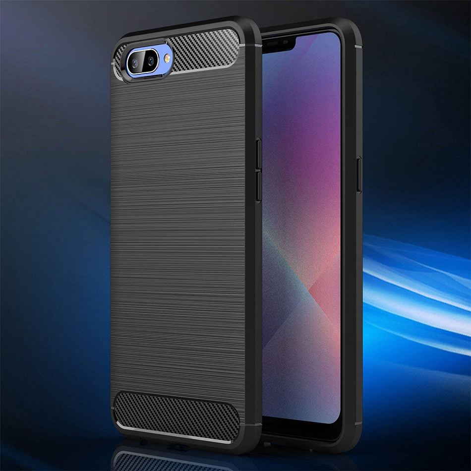 Flexi Slim Carbon Fibre Case for Oppo AX5 (Black)